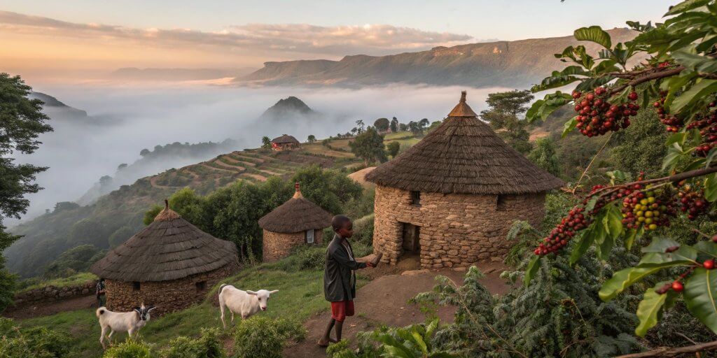 From Kaldi's Goats to Global Craze: The Origins of Ethiopian Coffee